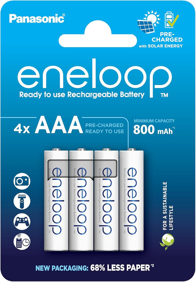 Panasonic Eneloop AAA Pre-Charged Rechargeable Batteries, 4-Pack ...
