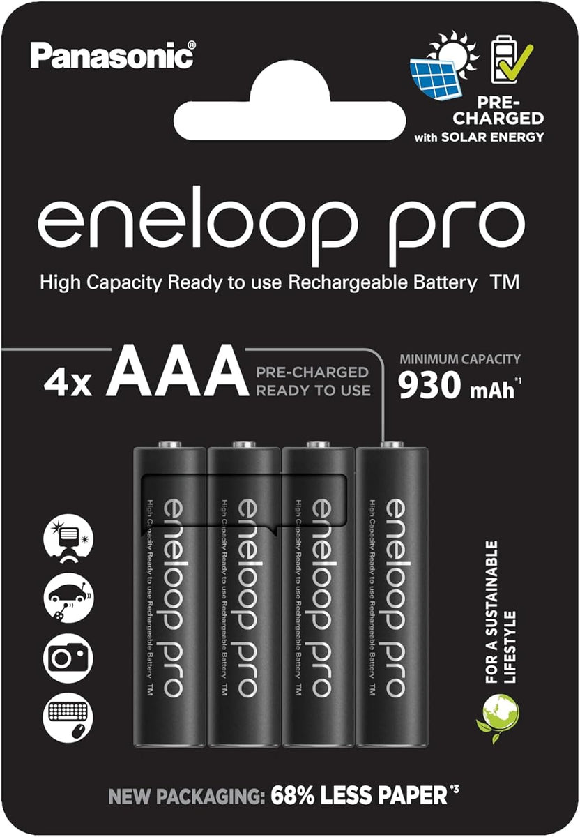 Panasonic Eneloop Pro AAA Pre-Charged Rechargeable Batteries, 4-Pack ...